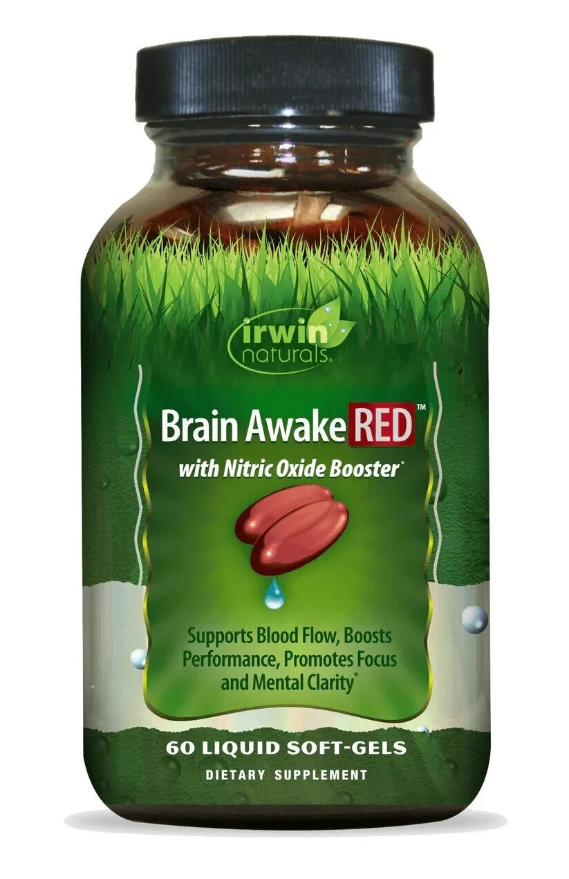 Irwin Naturals Brain Awake Red with Nitric Oxide Booster, 60 Liquid ...