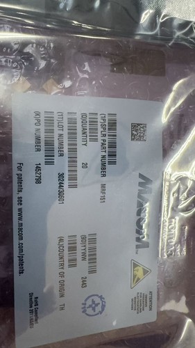 MRF151 RF MOSFET Transistors 5-175MHz 150Watts 50Volt Gain 18dB MACOM ...