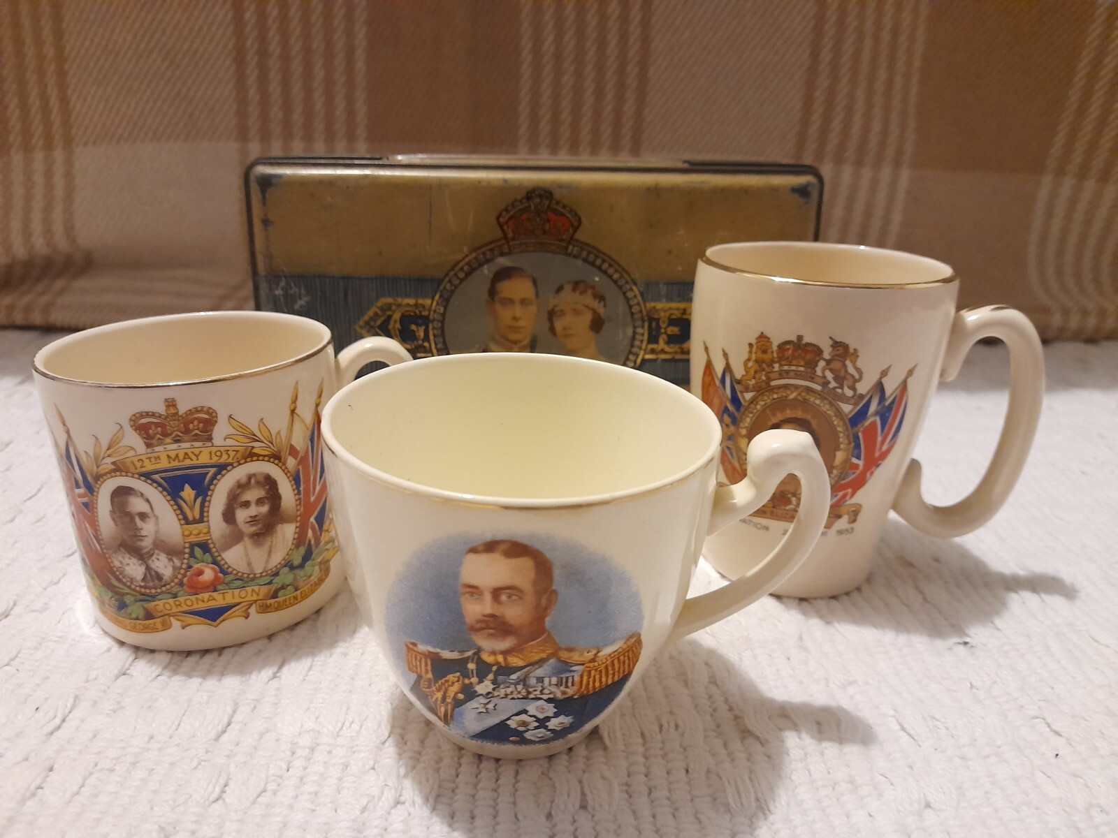 Collection of Royal Mugs & Tin, Coronation, | Grelly USA