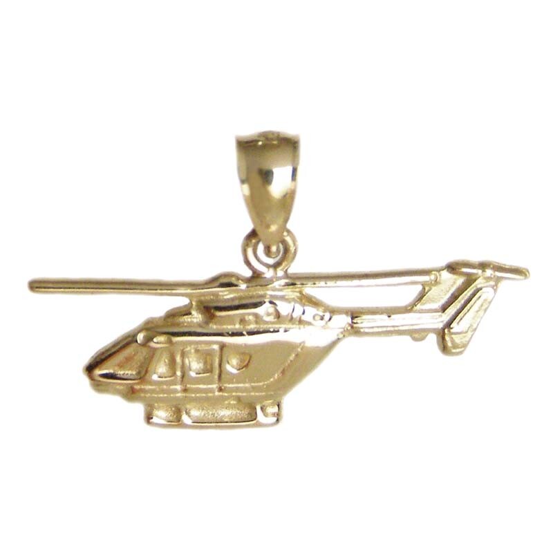 New 14k Yellow Gold Helicopter Pendant | eBay
