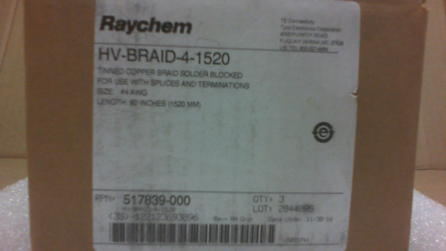 RAYCHEM HV-BRAID-4-1520 Verzinntes Kupfer Flechten Lot Blockiert (3 ...