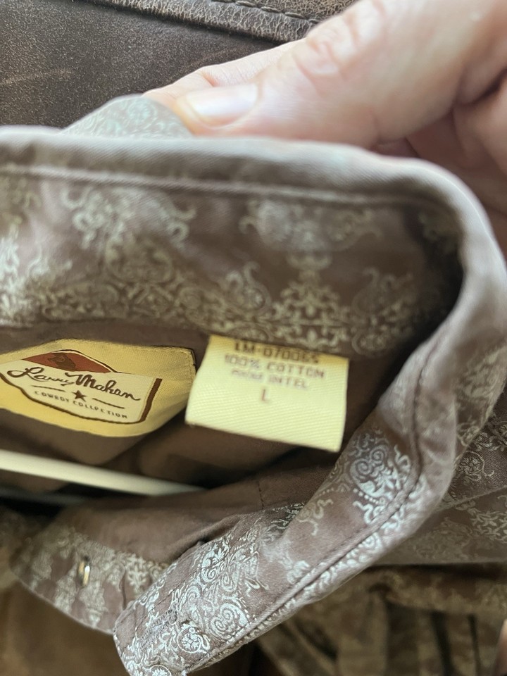 Larry Mahan Shirt Mens L Vintage Pearl Snap Western Cowboy Rodeo Floral ...