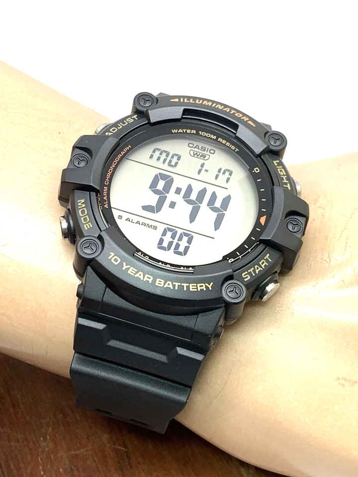 Casio Men's Watch AE1500WH Illuminator 46mm Black Resin Quartz Digital ...