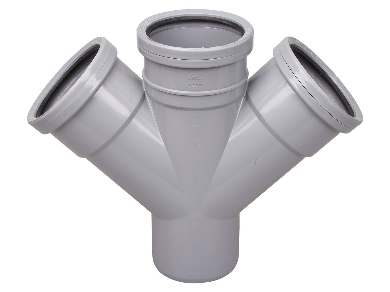 Osma PVC-U Double Branch 45° GREY 110 x 110mm S/S 4s250 4s250g Soil for ...