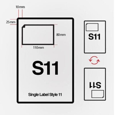 S11 110x80mm Integrated A4 Invoice Label Address Sticky Adhesive 100 ...