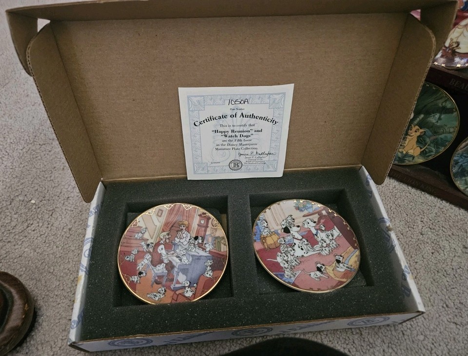 Complete Disney Masterpiece Mini Plate Collection COA, Original Boxes ...