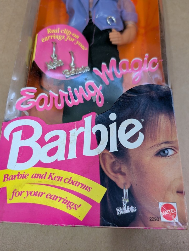 Vintage Barbie Earring Magic Ken Doll With Earrings 1992 Mattel Brand ...