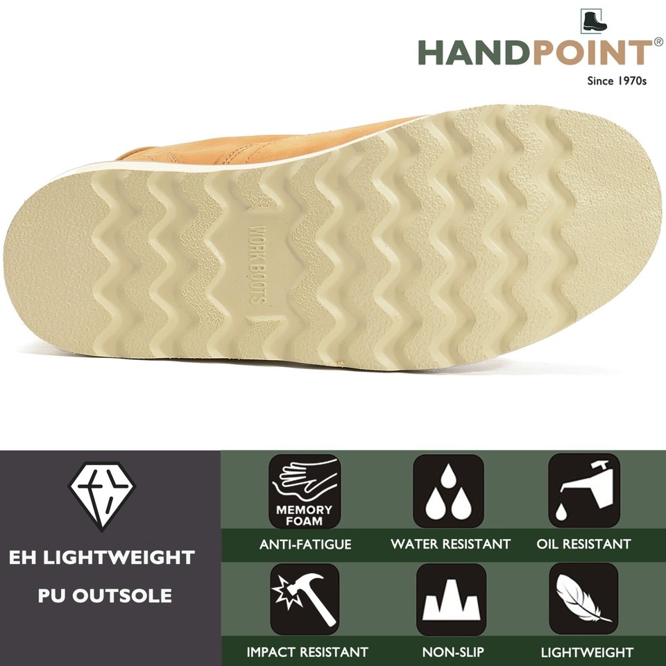 6 Inch Soft Toe Boot, Non-Slip Anti-Fatigue Wedge Sole Shoes EH (306 ...