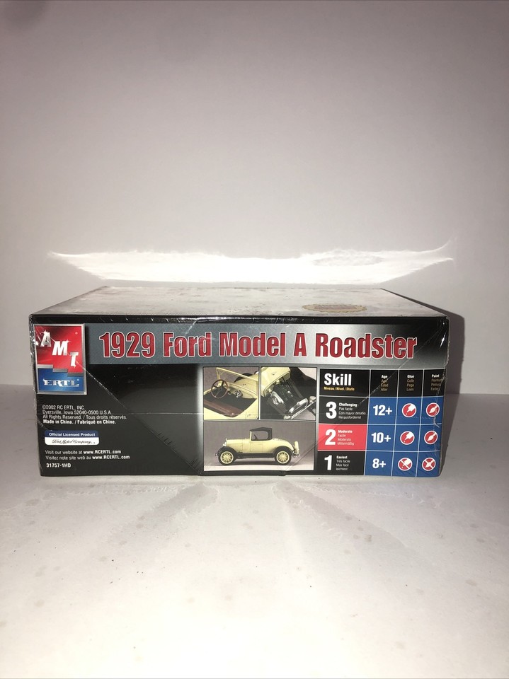 AMT/ERTL 1929 Ford Model A Roadster Kit 1:25 Model Car 31757 SEALED | eBay