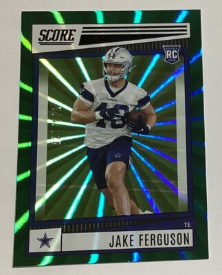 2022 Score Football Green Laser Jake Ferguson 088/125 Dallas Cowboys RC ...
