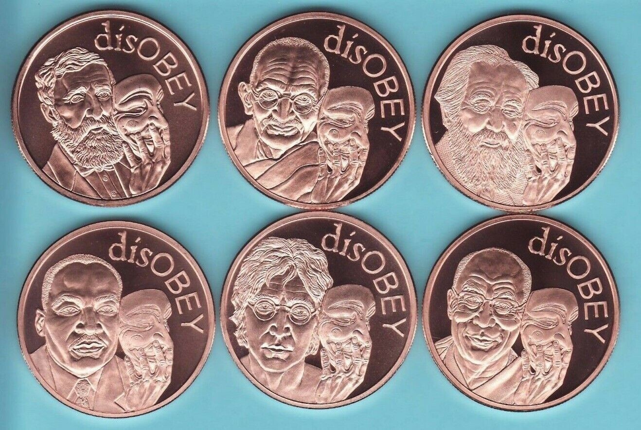 2017 Silver Shield DISOBEY SERIES 1 oz. Copper Round 6 Coin MINI ...