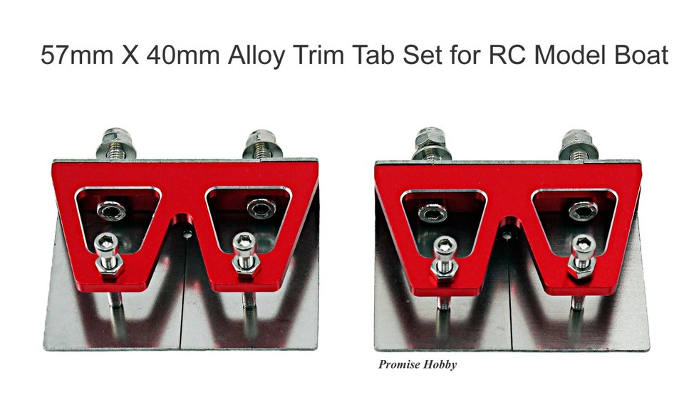 57mm X 40mm Alloy Large Trim Tab Set for Gas Petrol Electric Nitro RC ...