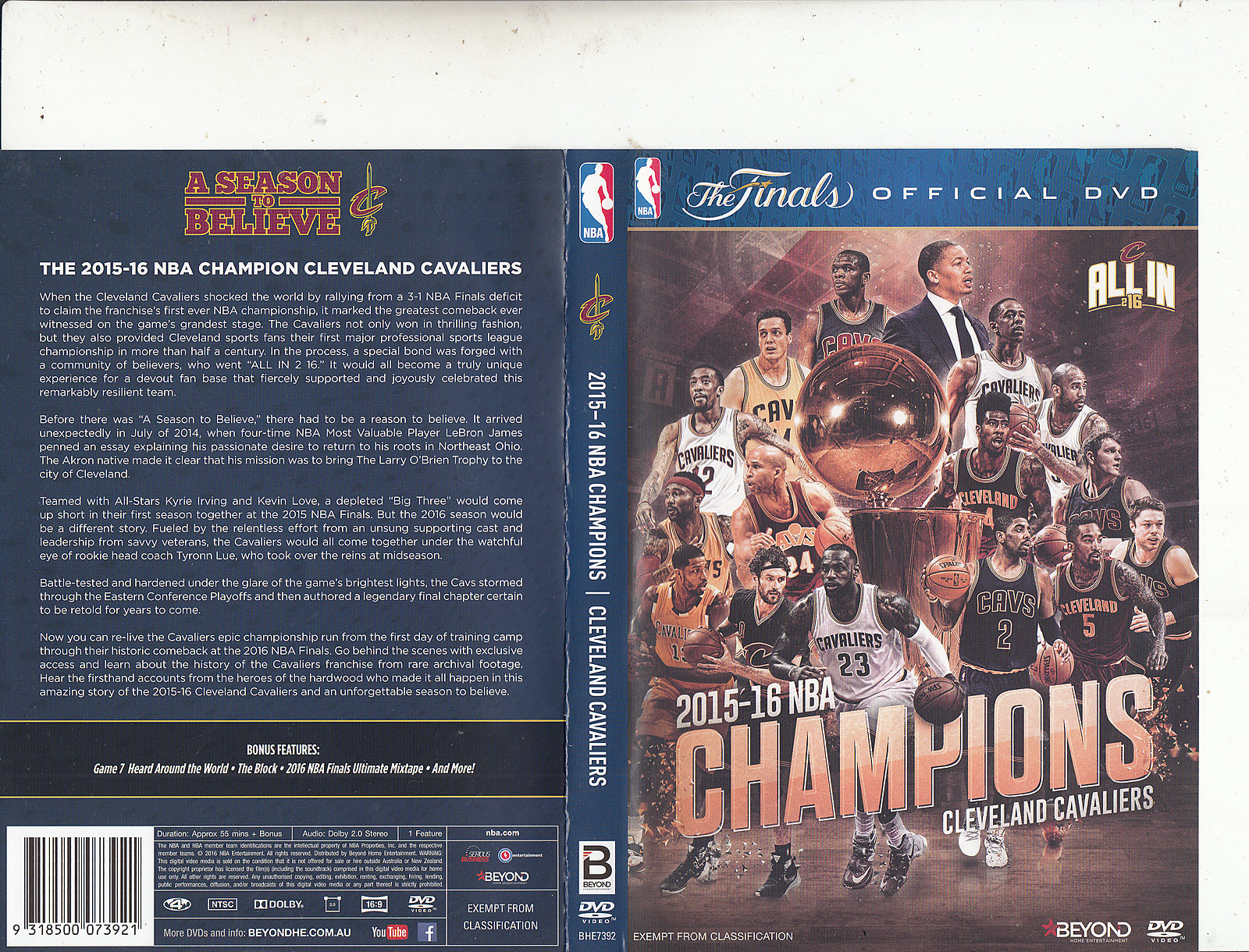 NBA The Finals Official DVD-2015-16 NBA Champions Cleveland-Basketball ...