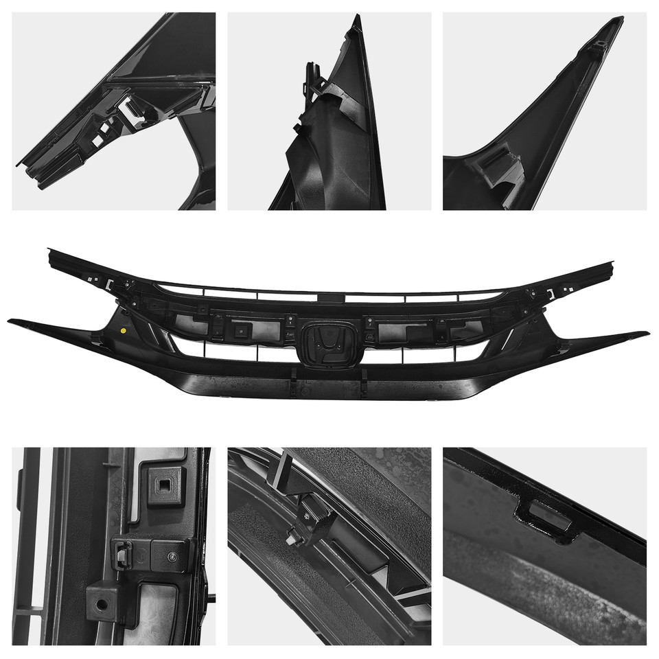 Fit For 19-21 Honda Civic 10th Factory Style Glossy Black Front Hood ...