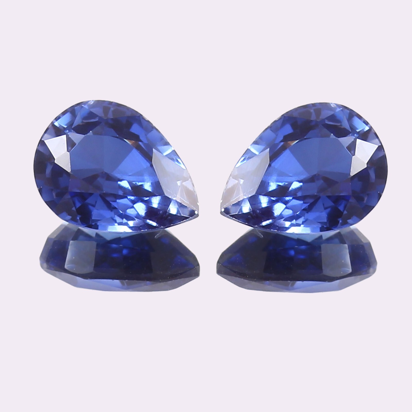 Natural Ceylon Blue Sapphire Pear Cut Loose Gemstone Matching Pair 12 x ...