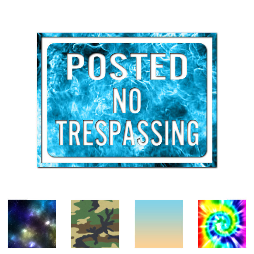 Posted No Trespassing Sign - Decal Sticker - Multiple Patterns & Sizes ...