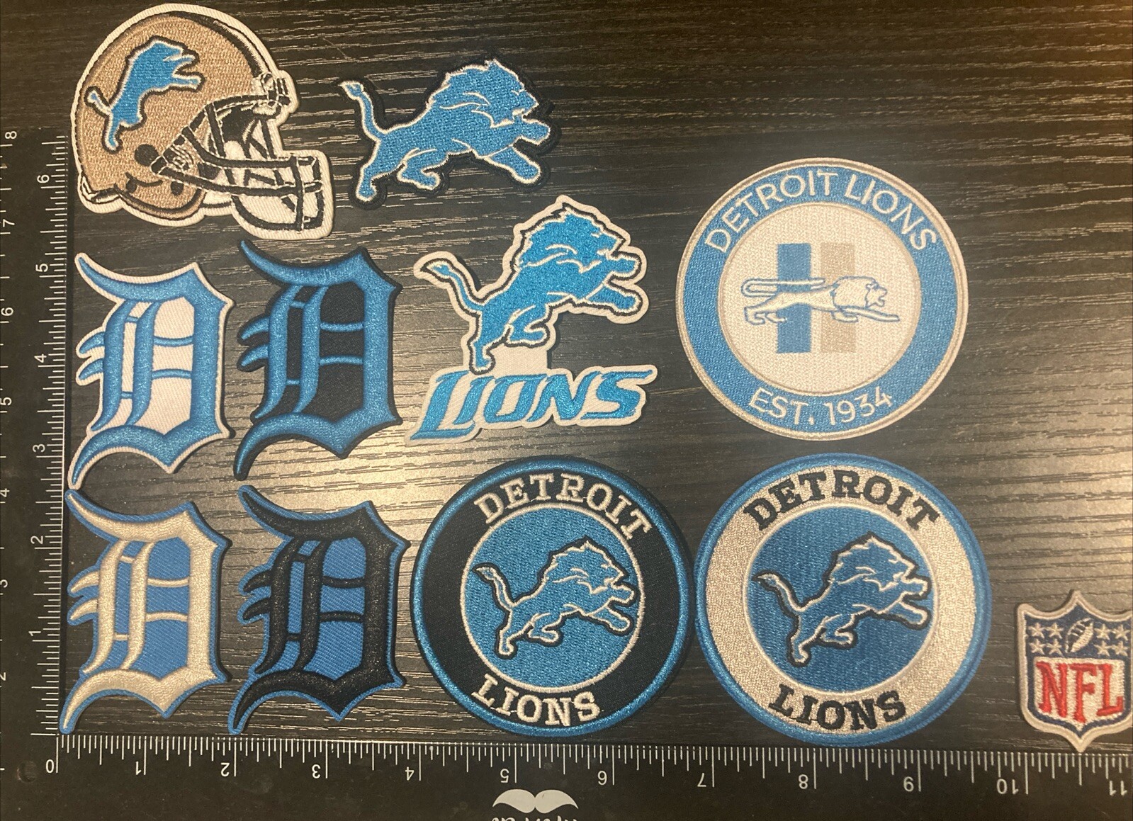Lot Set Of 11 DETROIT LIONS EMBROIDERED IRON ON PATCHES NFL Football | eBay