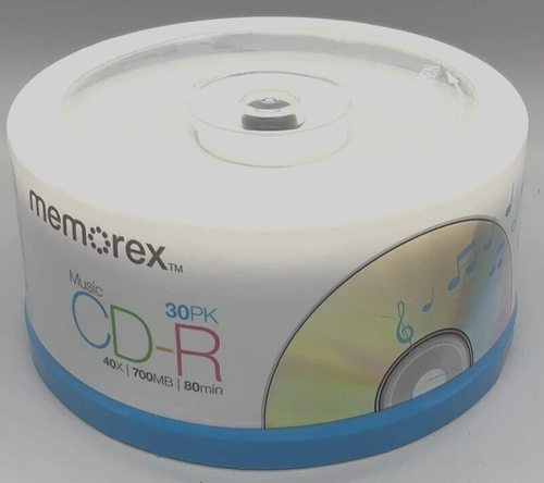 Sealed Memorex Music CD-R 40X, 80 Minute, 700 MB, 30-Pack Spindle FREE ...
