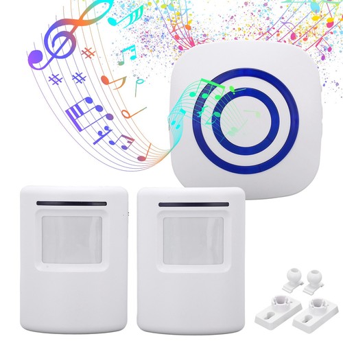 Wireless Doorbell Alarm Motion Sensor Detector Alert With 2 Sensor And ...