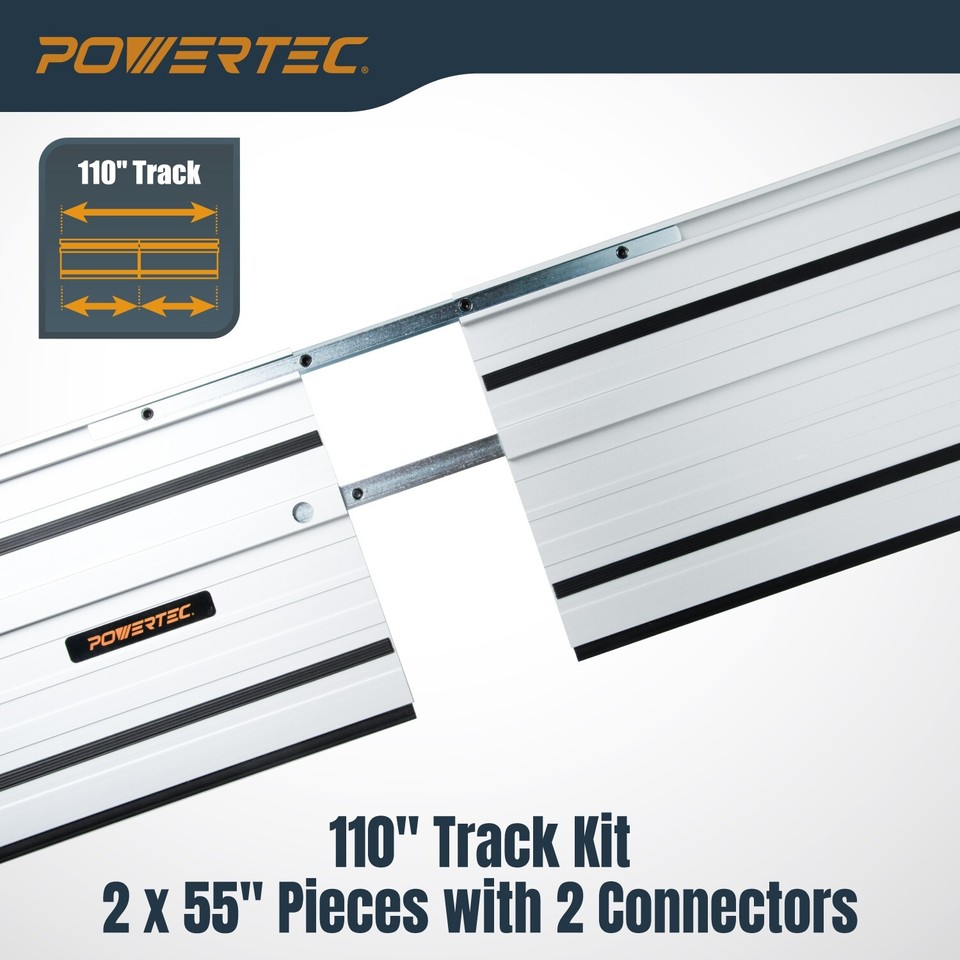 POWERTEC 110" Track Saw Guide Rail Joining Set for Kreg Track Saws ...