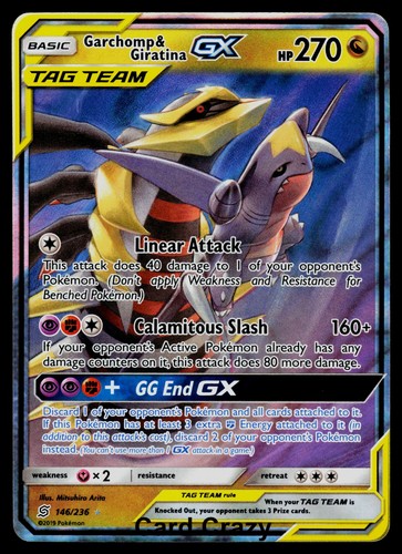 Garchomp & Giratina GX 146/236 - SM - Unified Minds Pokemon Card ...