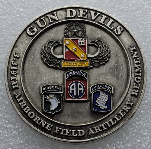 US Army Airborne 3-319th Field Artillery Gun Devils Challenge Coin | eBay