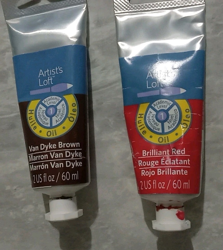 10 Lightly Used Oil Color / Paint Tubes, Includes (9) 2 Oz, (1) 1.25 Oz ...