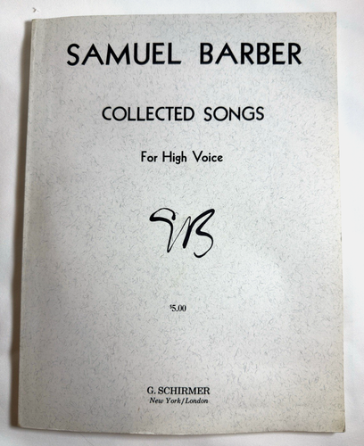 Samuel Barber Collected Songs For High Voice 1971 G. Schirmer Sheet ...