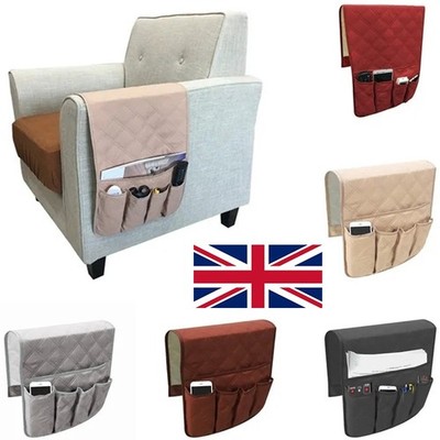 5 Pockets Sofa Arm Rest TV Remote Control Tidy Organizer Holder Chair ...