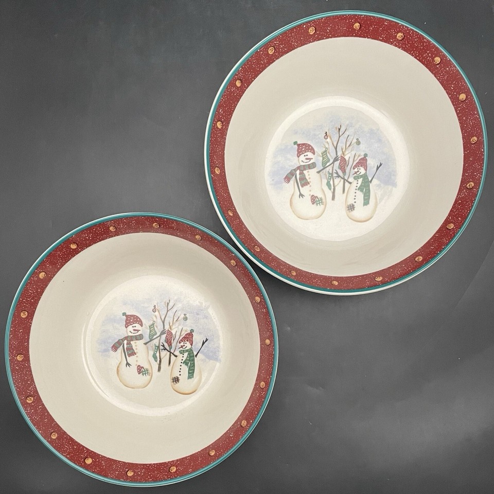Royal Seasons Christmas Snowmen Dinnerware 8 Piece Set for 2 Made in ...