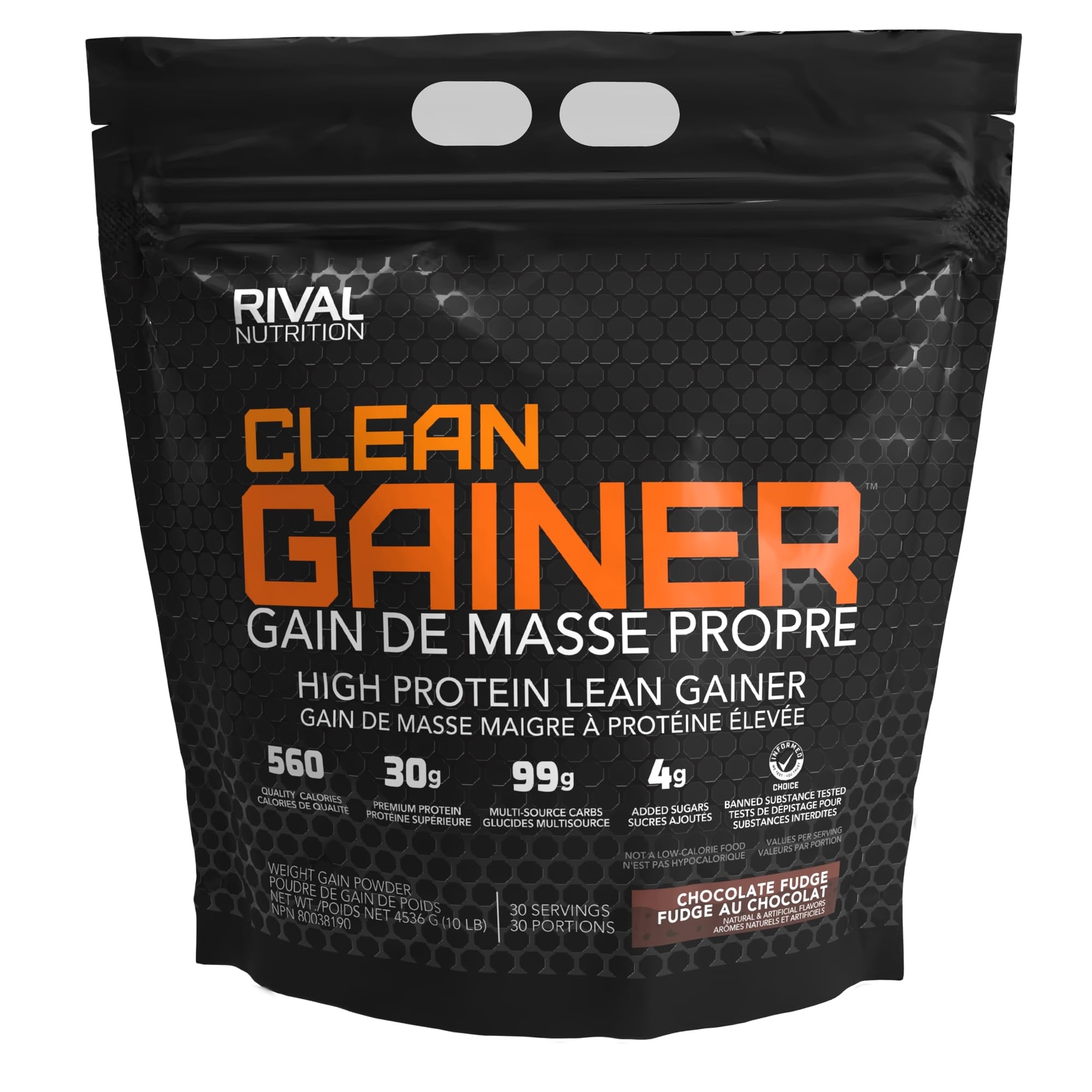 Rivalus Clean Gainer - Chocolate Fudge 10 Pound - Delicious Lean Mass ...