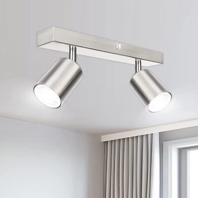 Ketom 2 Way Ceiling Spotlight Fitting, GU10 LED Ceiling Light Rotatable ...