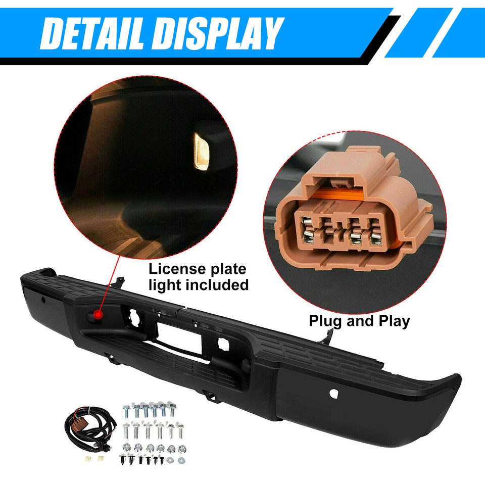 Steel Rear Bumper For Chevy Silverado 1500/GMC Sierra 1500 w/Sensor ...