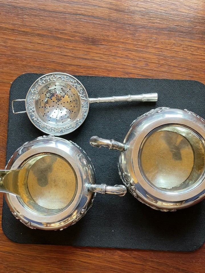 A124 A Four-Piece Sing Fat Chinese Export Silver Tea Set, early 20th ...