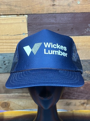 Vintage 80s 90s Wickes Lumber Blue colored Trucker Snapback Hat Cap | eBay