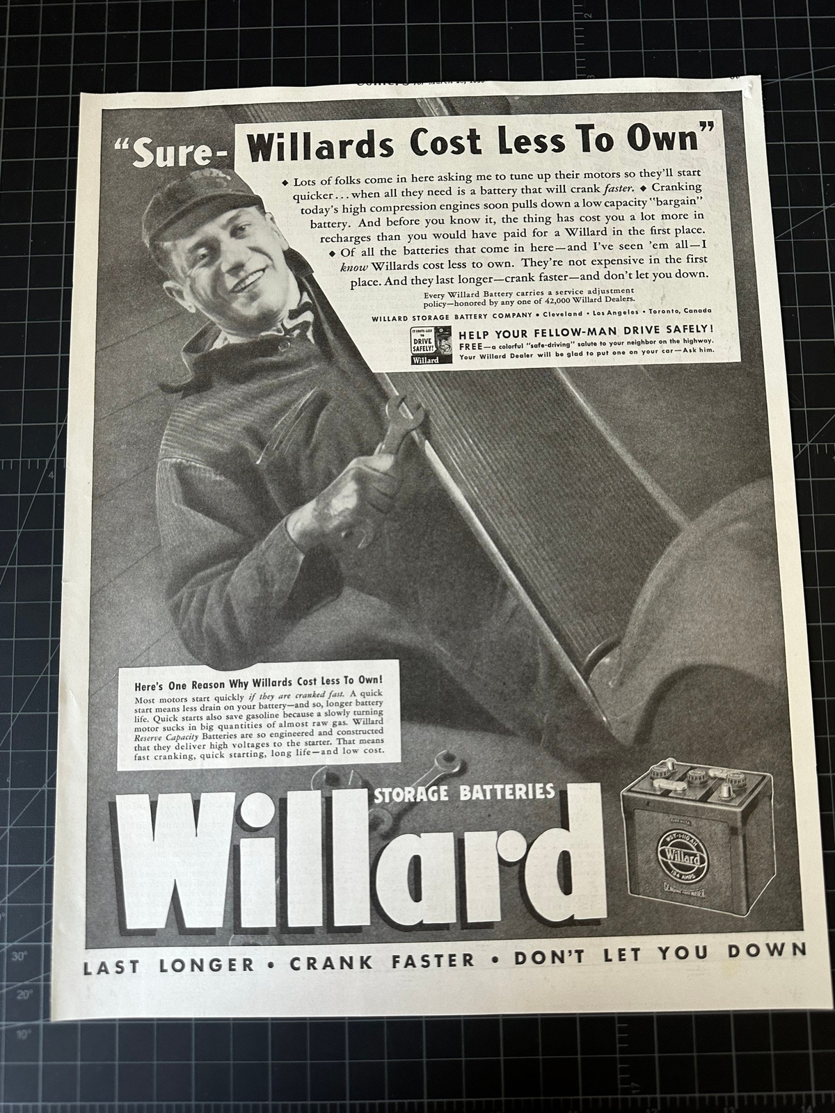 Vintage 1935 Willard Storage Batteries Print Ad | eBay