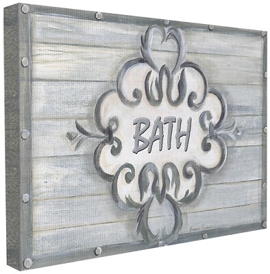 The Stupell Home Decor Collection Bath Grey Bead Board with Scroll ...