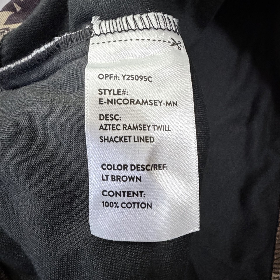 Nomad Men's Brown Aztec Ramsey Twill Western Long sleeve shirts Lined ...