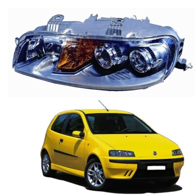 FIAT PUNTO 188 FARO PROIETTORE ANTERIORE H1/H1/H3 CON FENDINEBBIA LATO ...