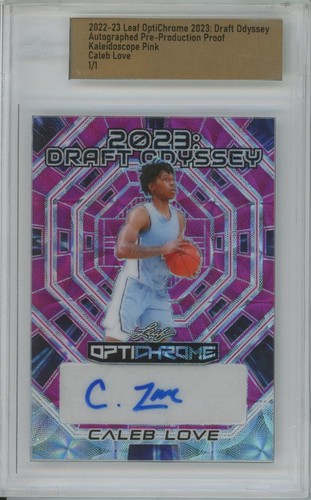 2022 Leaf OptiChrome Proof Kaleidoscope Pink Caleb Love 1/1 RC Auto ...