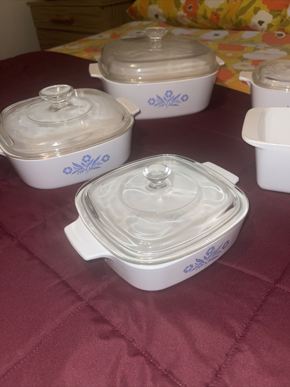 Very Rare Vintage Pyrex Corning Ware Blue Cornflower Use Set Of 5 | eBay