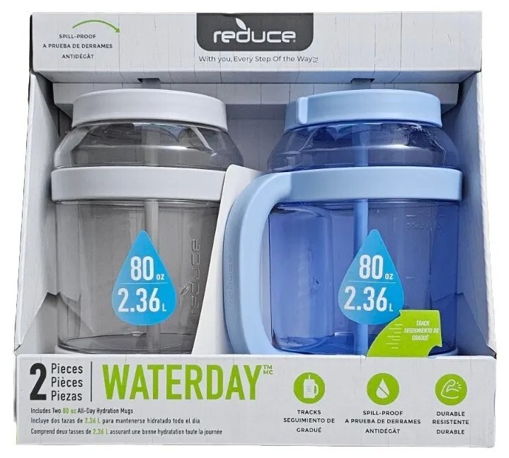 Reduce Waterday 80oz All Day Hydration Mug W/ Tracks and Straw (1 Mug ...