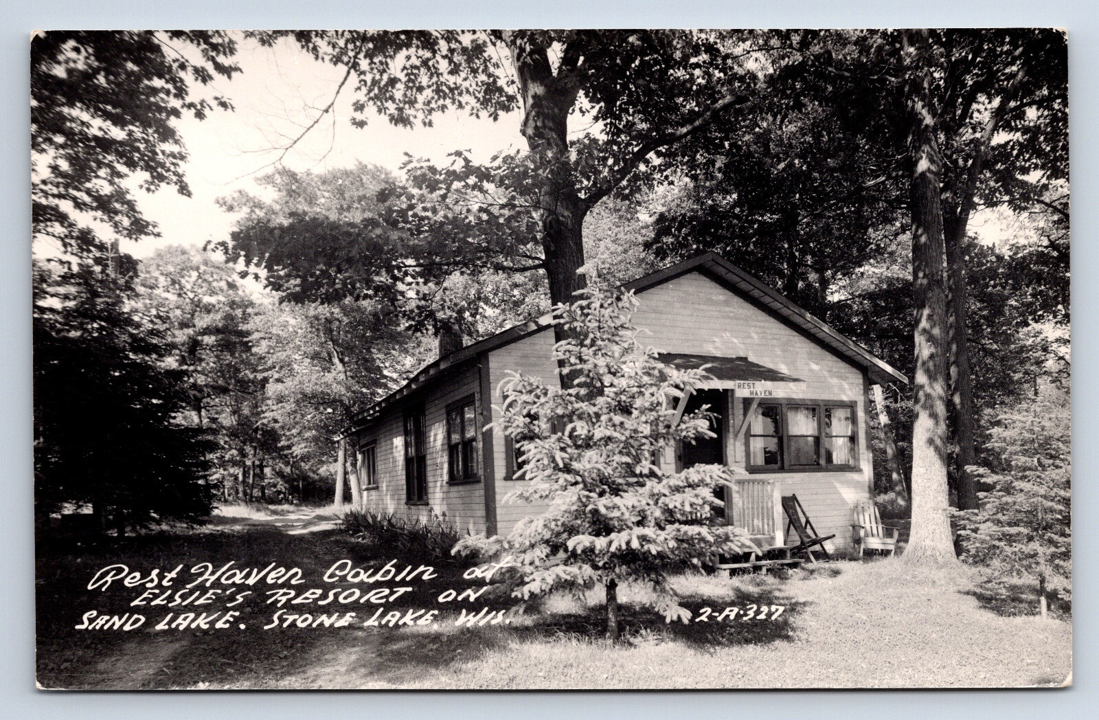 Vintage RPPC Sand Lake Stone Lake WI Rest Haven Cabin Elsie's Resort ...