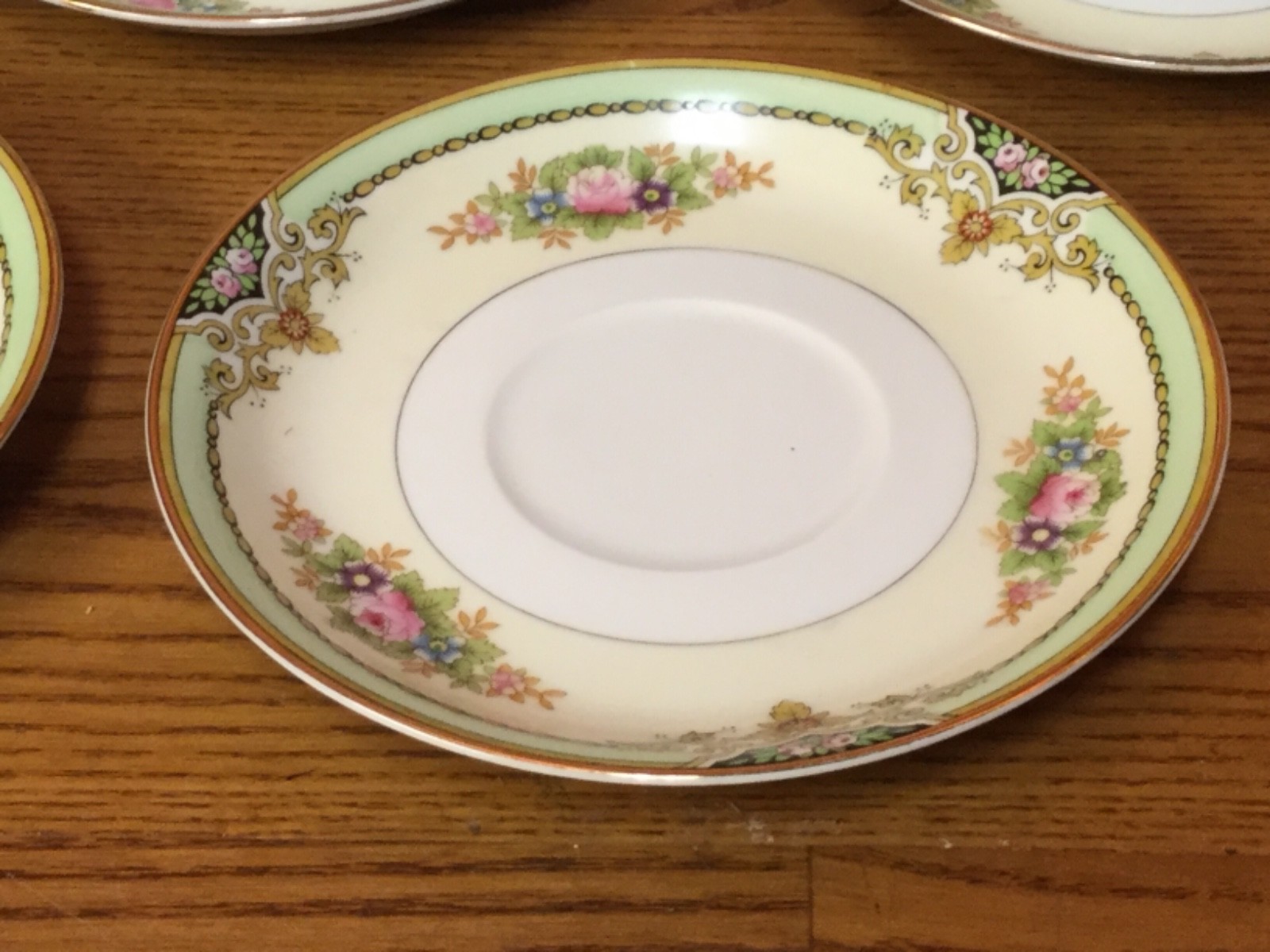 Vtg Meito China - pattern MEI123 Footed Cups & Saucers (6 Sets) w ...