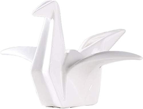Ceramic Origami Crane Statue White L Handcrafted Home Decor | eBay