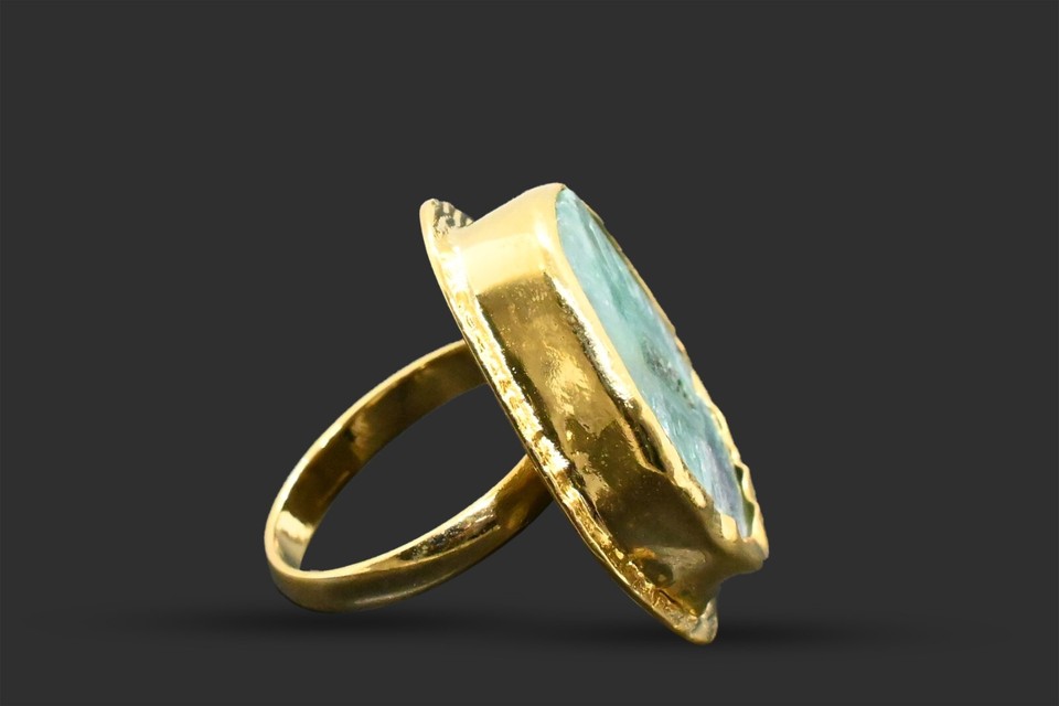 New 18K Gold Plated Solar Druzy Light Pink Sizable Ring Overlay Jewelry ...