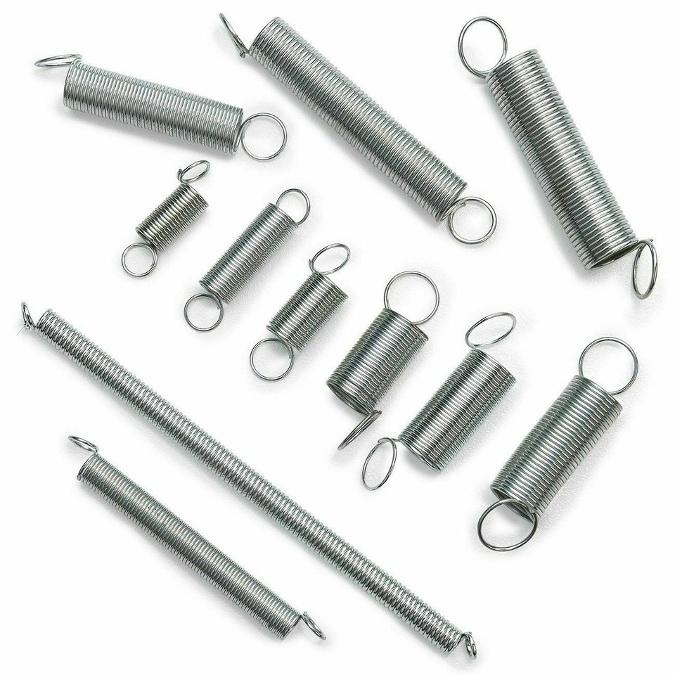 200pc Spring Assortment Set Zinc Plated Steel Compression & Extension ...