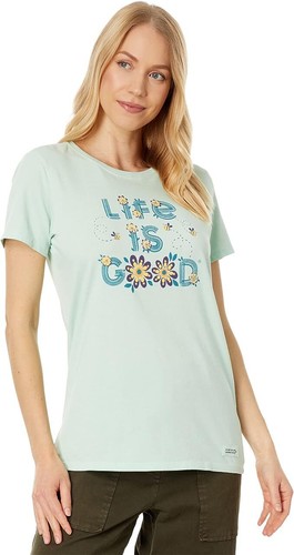 NWT Women's Life is Good Daisy Bees Green SS LITE Crusher Tee | eBay