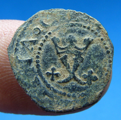 1474 - 1504 YEAR FERDINAND & ISABELLA ANTIQUE COIN COLUMBUS ERA COLON ...