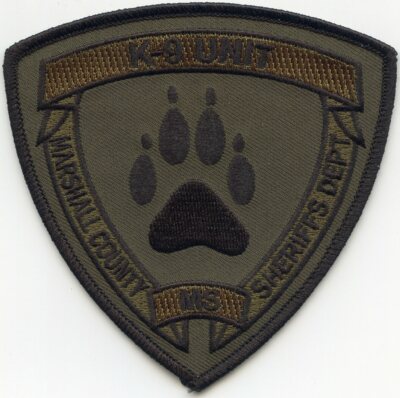 MARSHALL COUNTY MISSISSIPPI MS Subdued Green K-9 SHERIFF POLICE PATCH ...